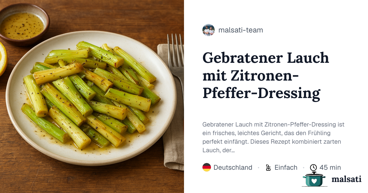 Gebratener Lauch mit Zitronen-Pfeffer-Dressing | malsati