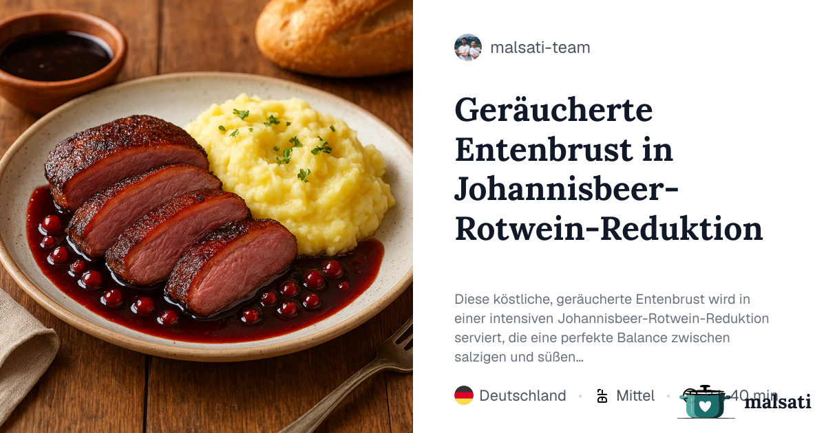 Geräucherte Entenbrust in Johannisbeer-Rotwein-Reduktion | malsati