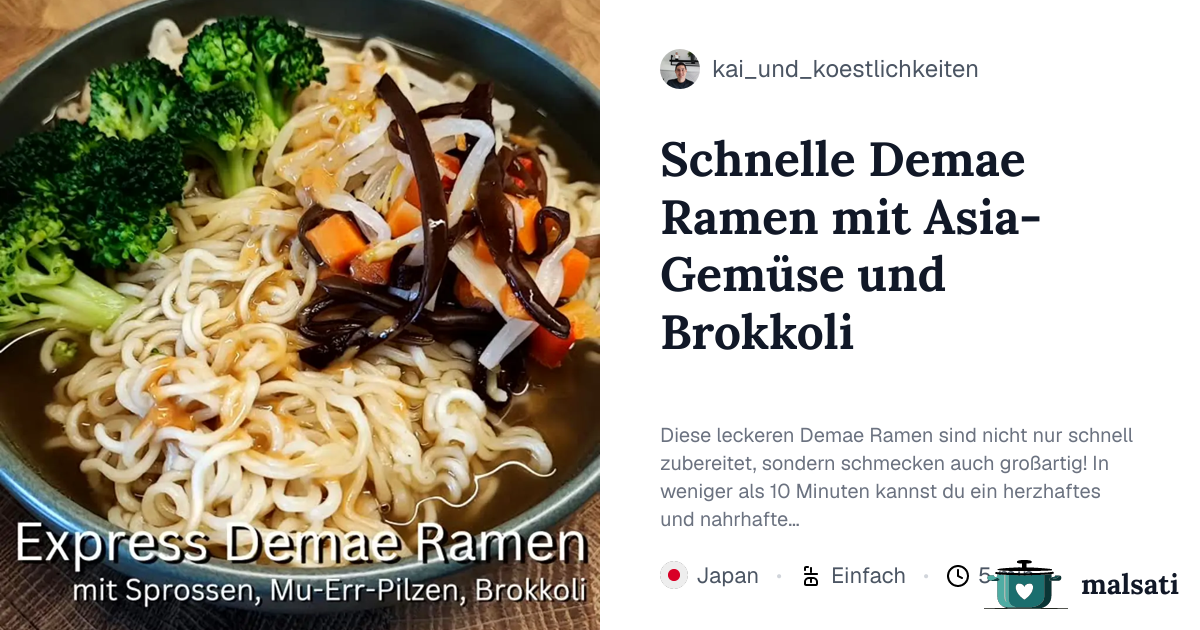 Schnelle Demae Ramen mit Asia-Gemüse und Brokkoli – Rezept aus Japan