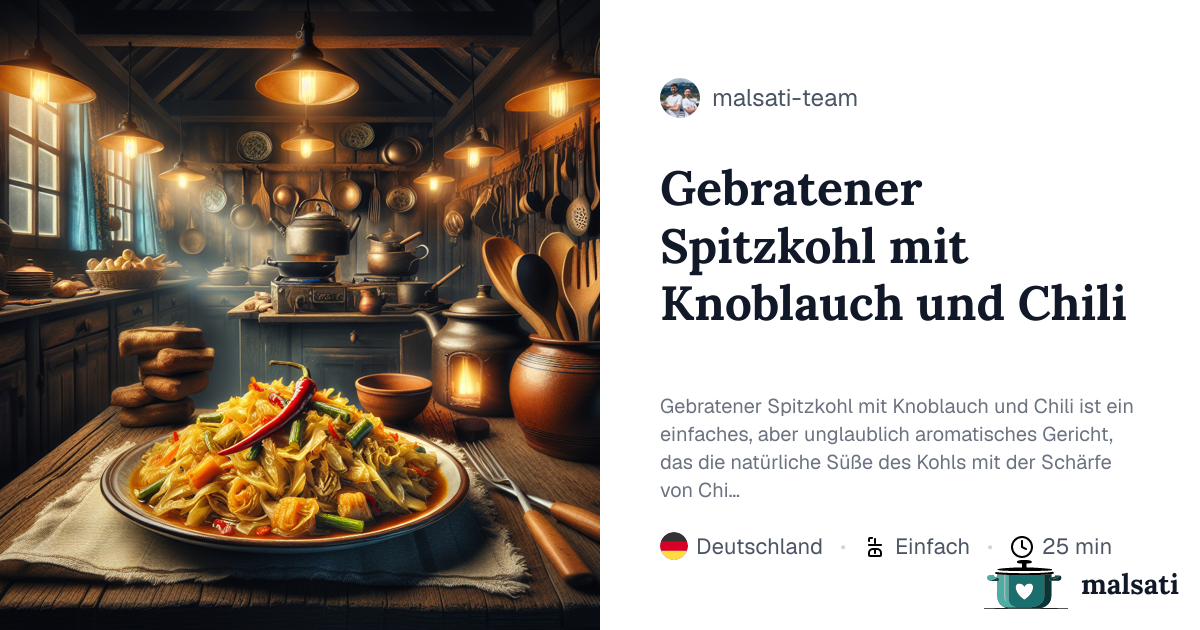 Gebratener Spitzkohl mit Knoblauch und Chili – Rezept aus Deutschland